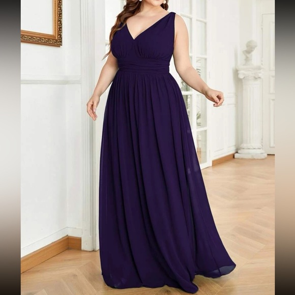 Dresses | Plus Size V Neck Party Formal Evening Dress | Poshmark